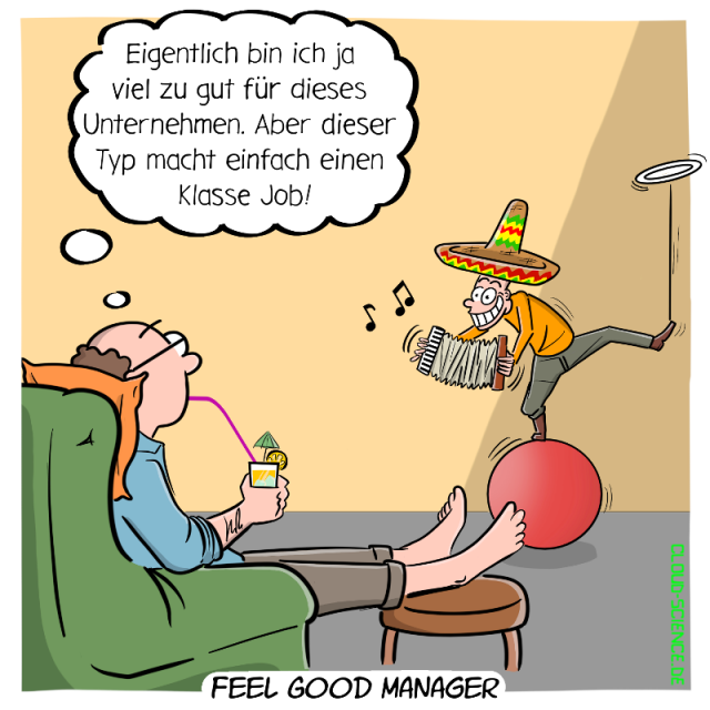 Feel Good Manager - Beruf der Zukunft – Cloud Science Cartoon