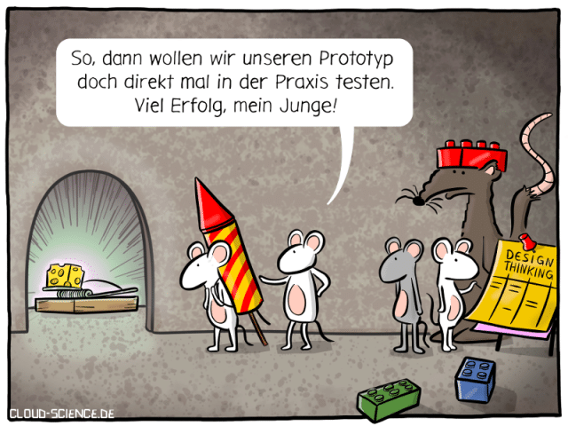 Design Thinking – Cloud Science Cartoon