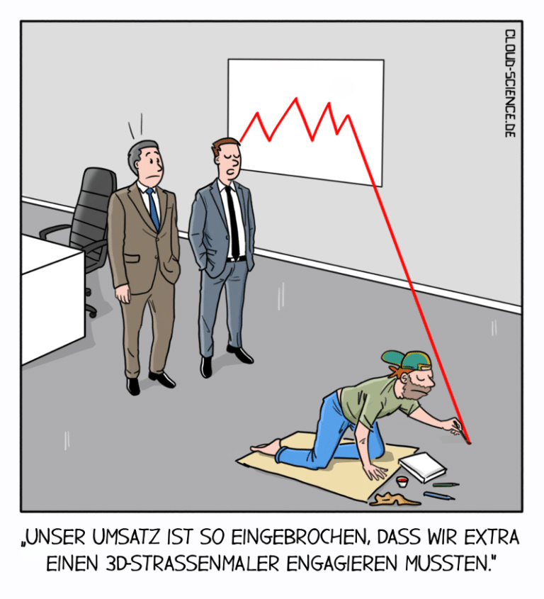 Umsatzrückgang – Cartoon