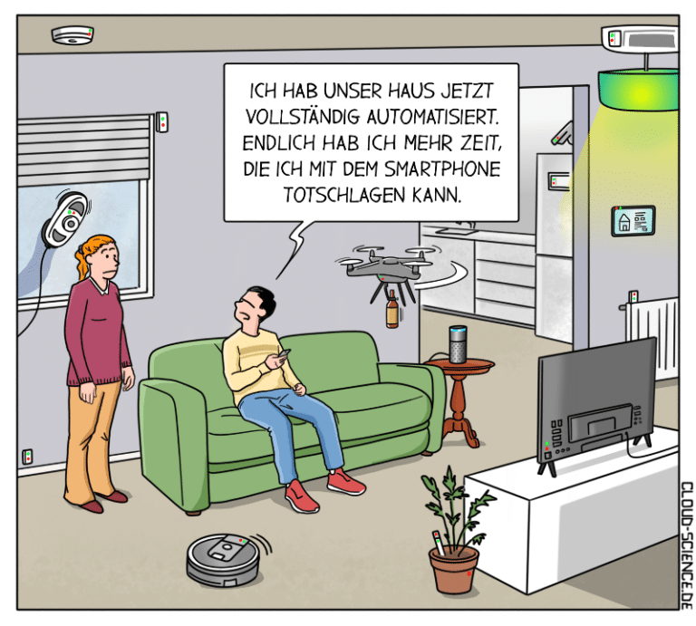 Endlich mehr Zeit fürs Smartphone – Cartoon