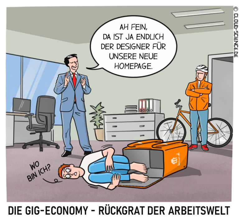 Die Gig-Economy – Cartoon